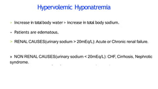 sodium disorders (Hyponatremia and hypernatremia) | PDF