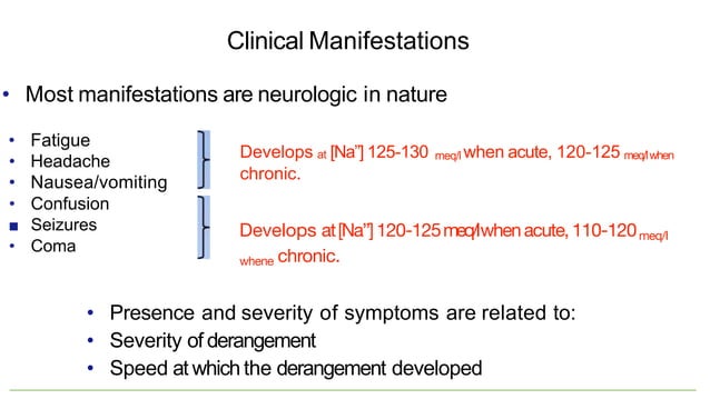 sodium disorders (Hyponatremia and hypernatremia) | PDF | Blood ...