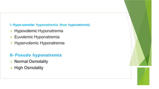 sodium disorders (Hyponatremia and hypernatremia) | PDF