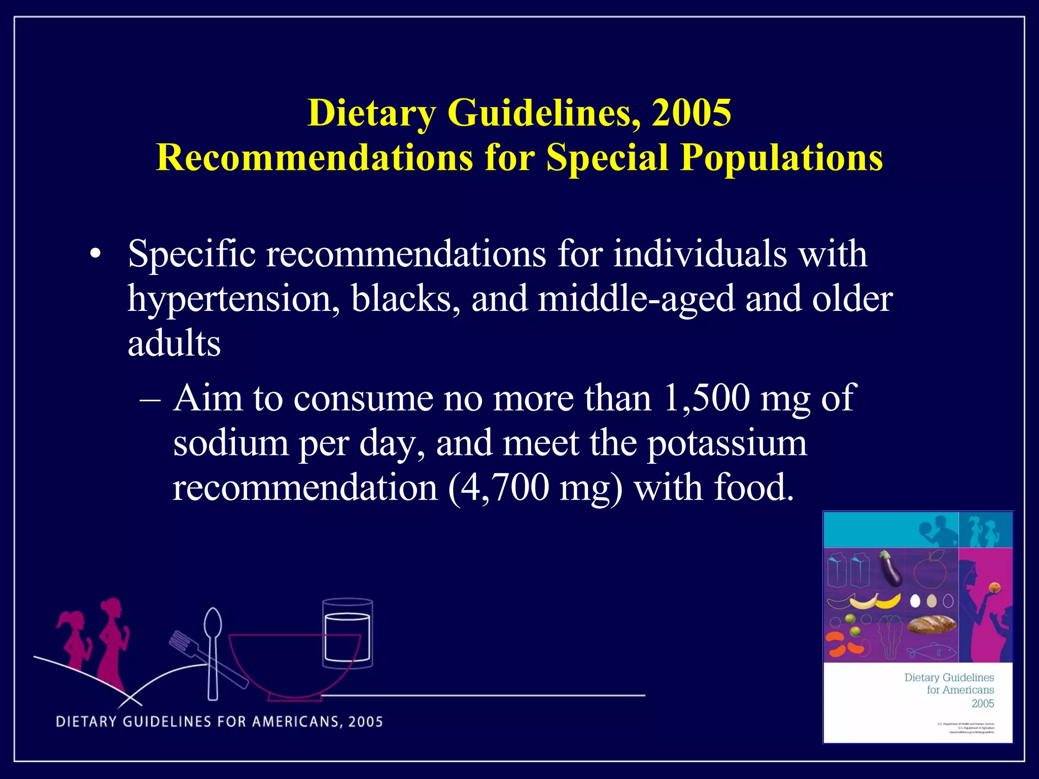 Sodium and the Dietary Guidelines | PPT