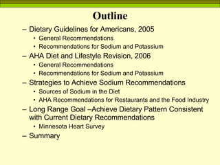 Sodium and the Dietary Guidelines | PPT