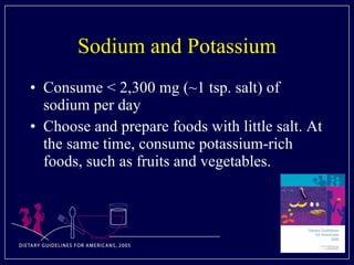 Sodium and the Dietary Guidelines | PPT