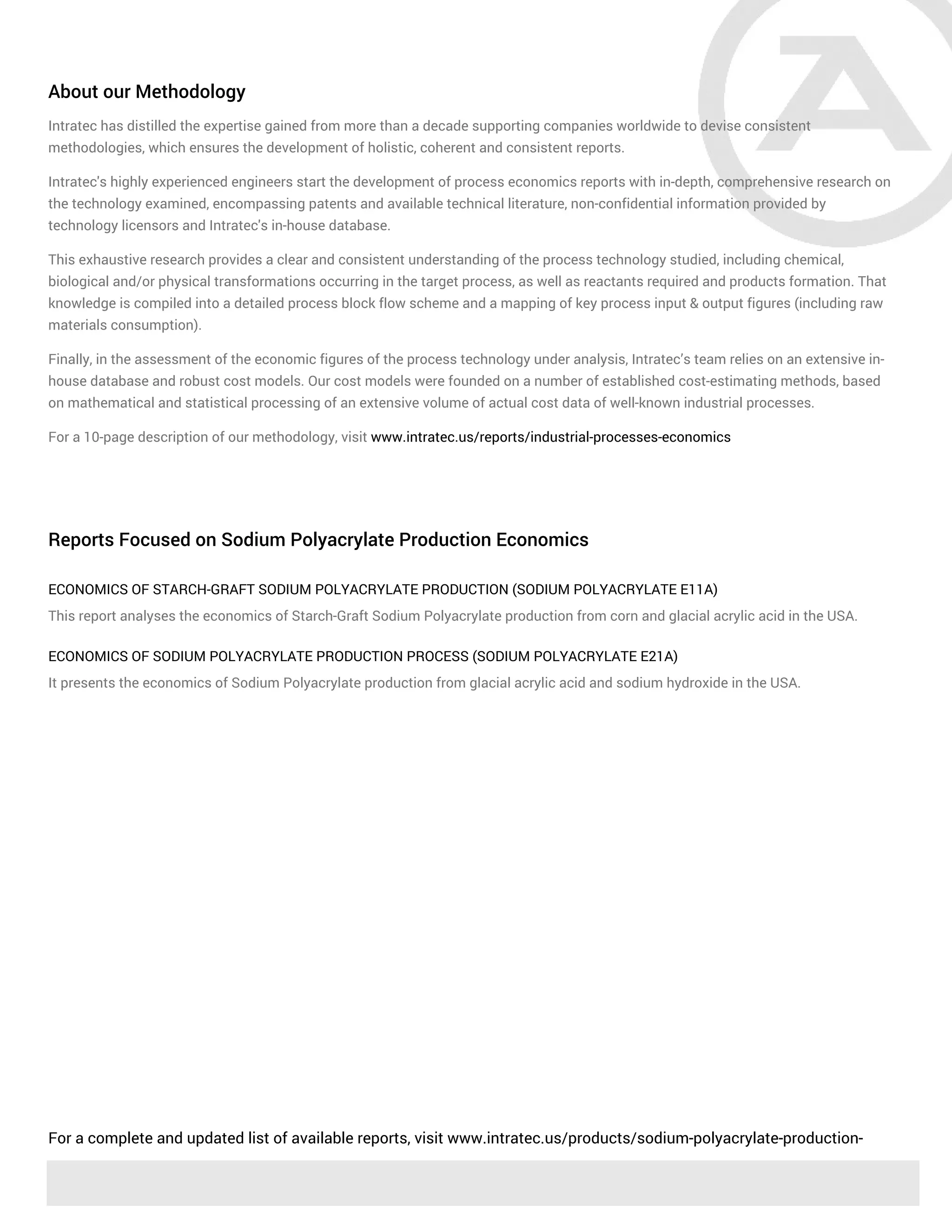 Feasibility Studies: Sodium Polyacrylate Manufacturing | PDF