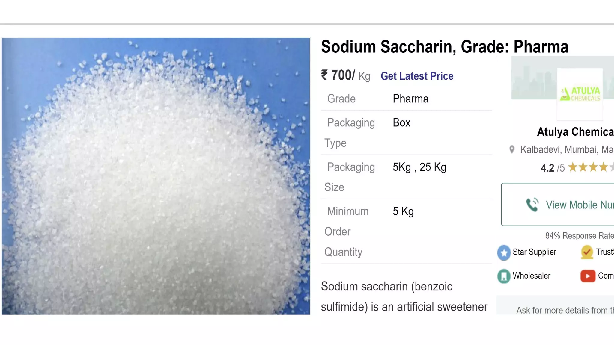 Sodium saccharin - technology sources, project feasibility | PPT