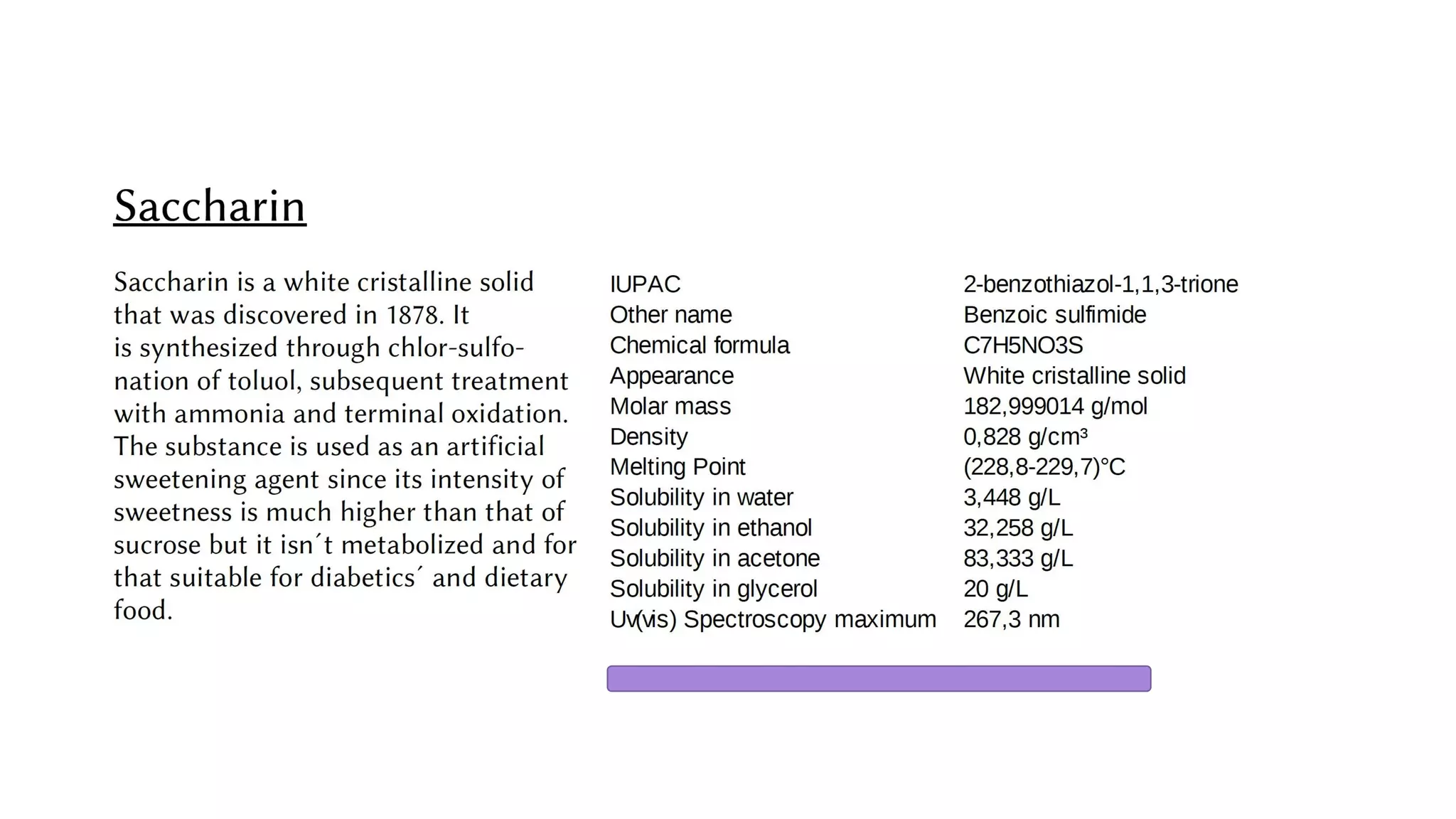 Sodium saccharin - technology sources, project feasibility | PPT