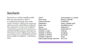 Sodium saccharin - technology sources, project feasibility | PPT
