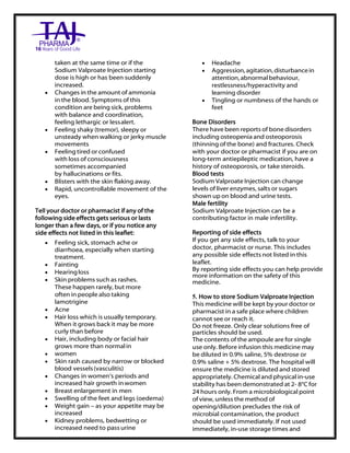 Sodium Valproate for Injection Taj Pharma PIL | PDF