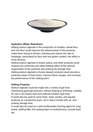 Sodium Alginate Uses In Food Industry.