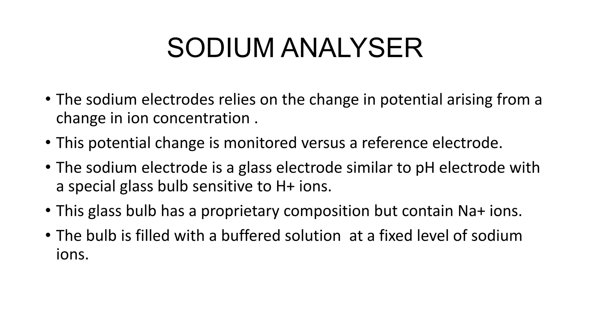 Sodium Analyzer- Analytical instruments - Qualitative and Quantitative measurements | PPT