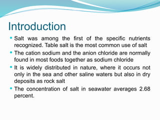 Sodium and Chlorine in human body and its nutrient needs | PPT