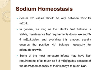 Sodium and Potassium Homeostasis in Neonates | PPTX