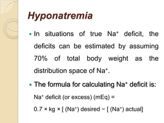 Sodium and Potassium Homeostasis in Neonates | PPTX