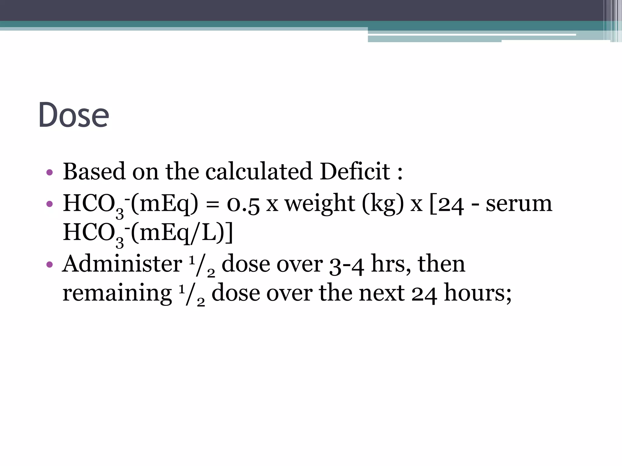 Sodium bicarbonate in acidosis | PPTX