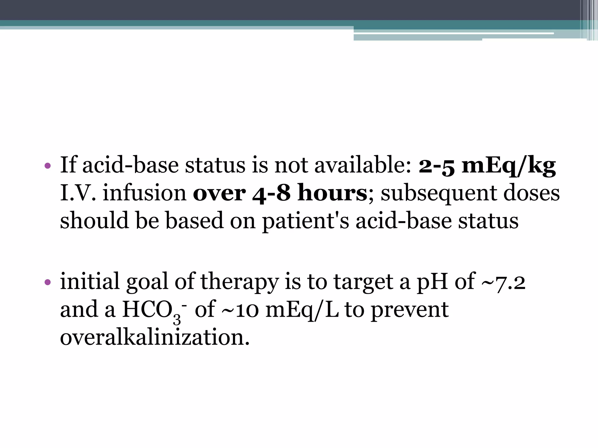 Sodium bicarbonate in acidosis | PPTX