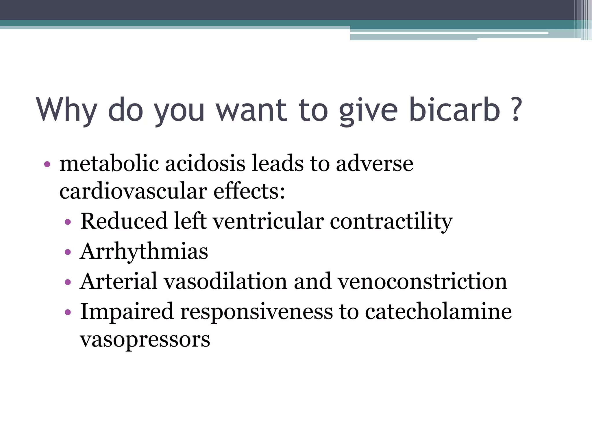 Sodium bicarbonate in acidosis | PPTX