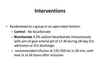 Sodium bicarbonate therapy for patients with severe metabolic | PPTX