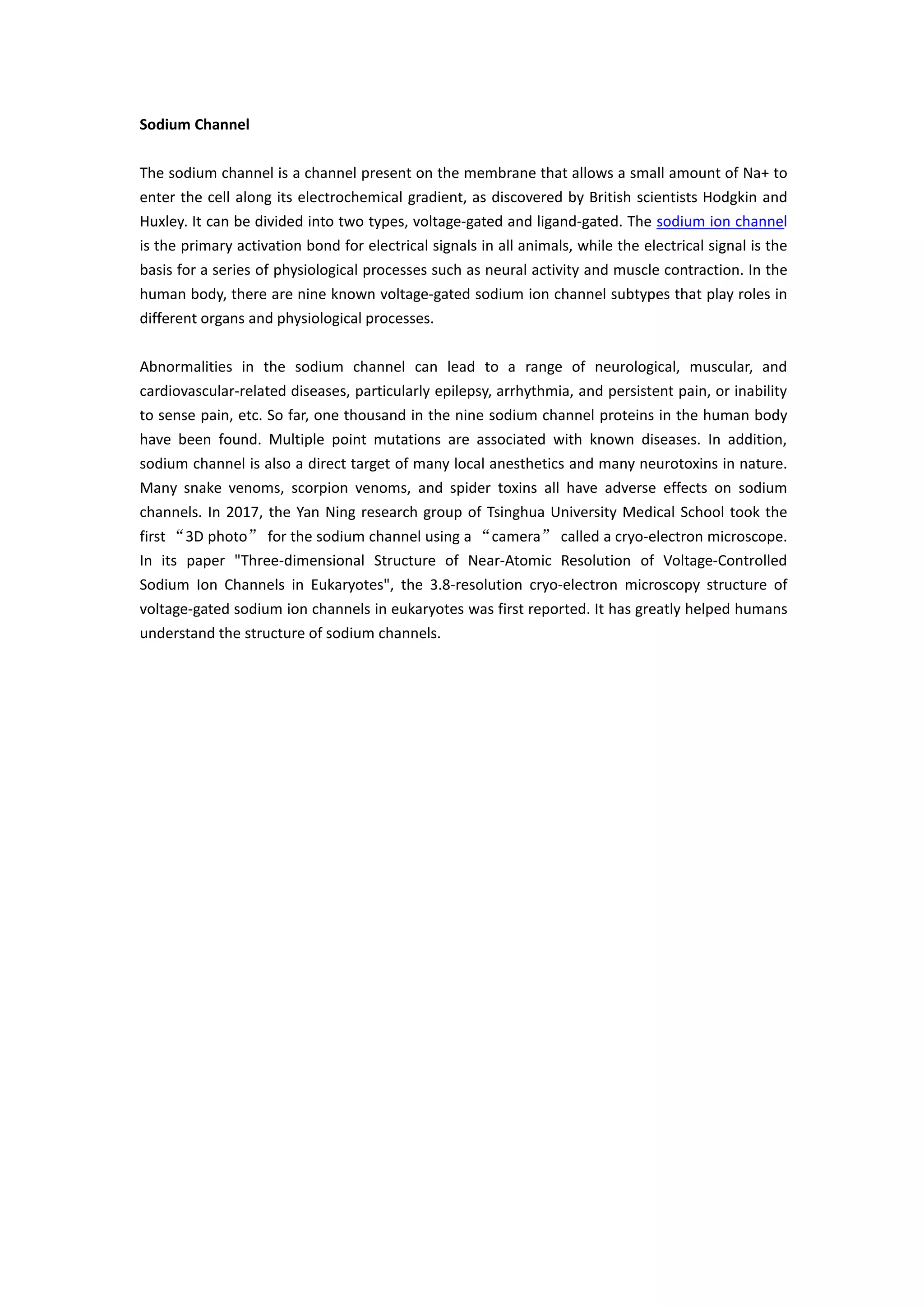 Sodium channel | PDF