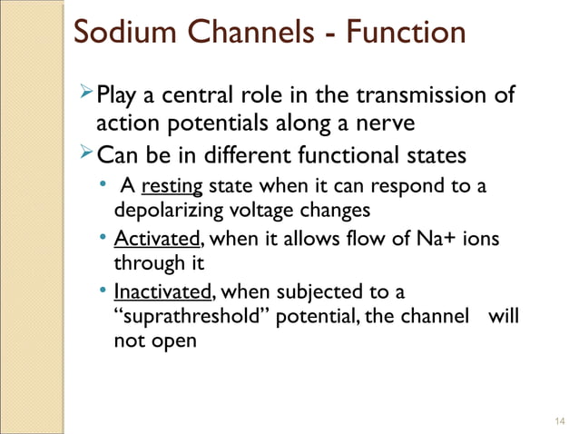 Sodium channel modulators | PPT | Brain and Nervous System Disorders ...