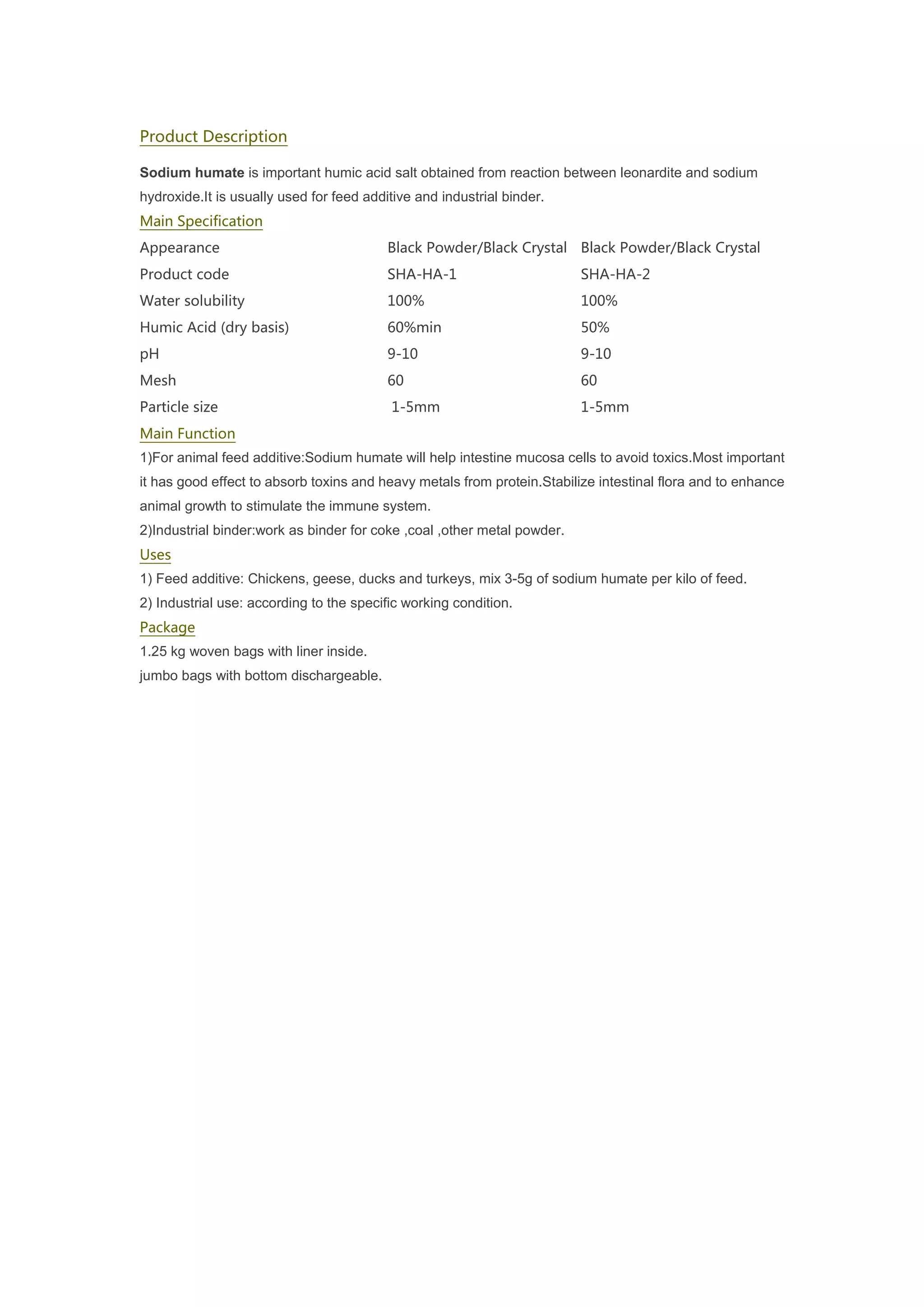 Sodium humate tds | PDF