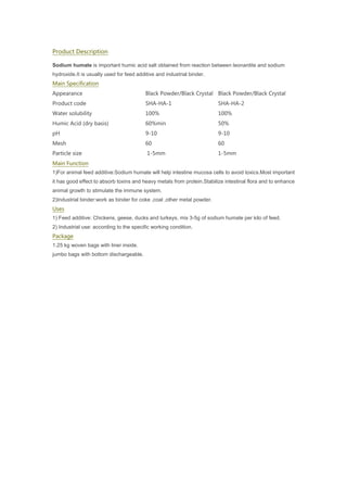 Sodium humate tds | PDF