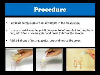 Sodium hydrosulfite test kit in food | PPTX