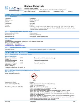 Sodium Hydroxide Msds