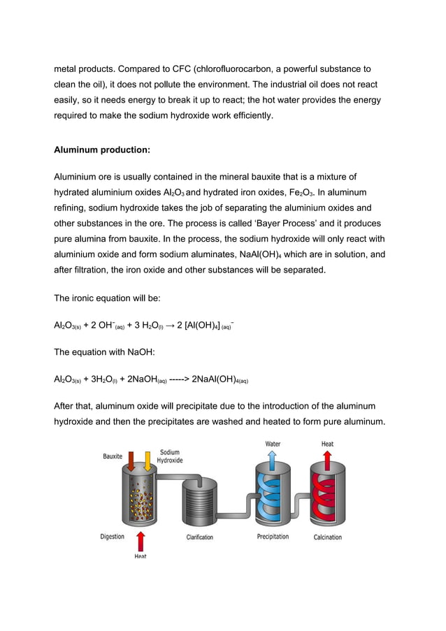 Sodium hydroxide industrial use | DOC | Chemistry | Science