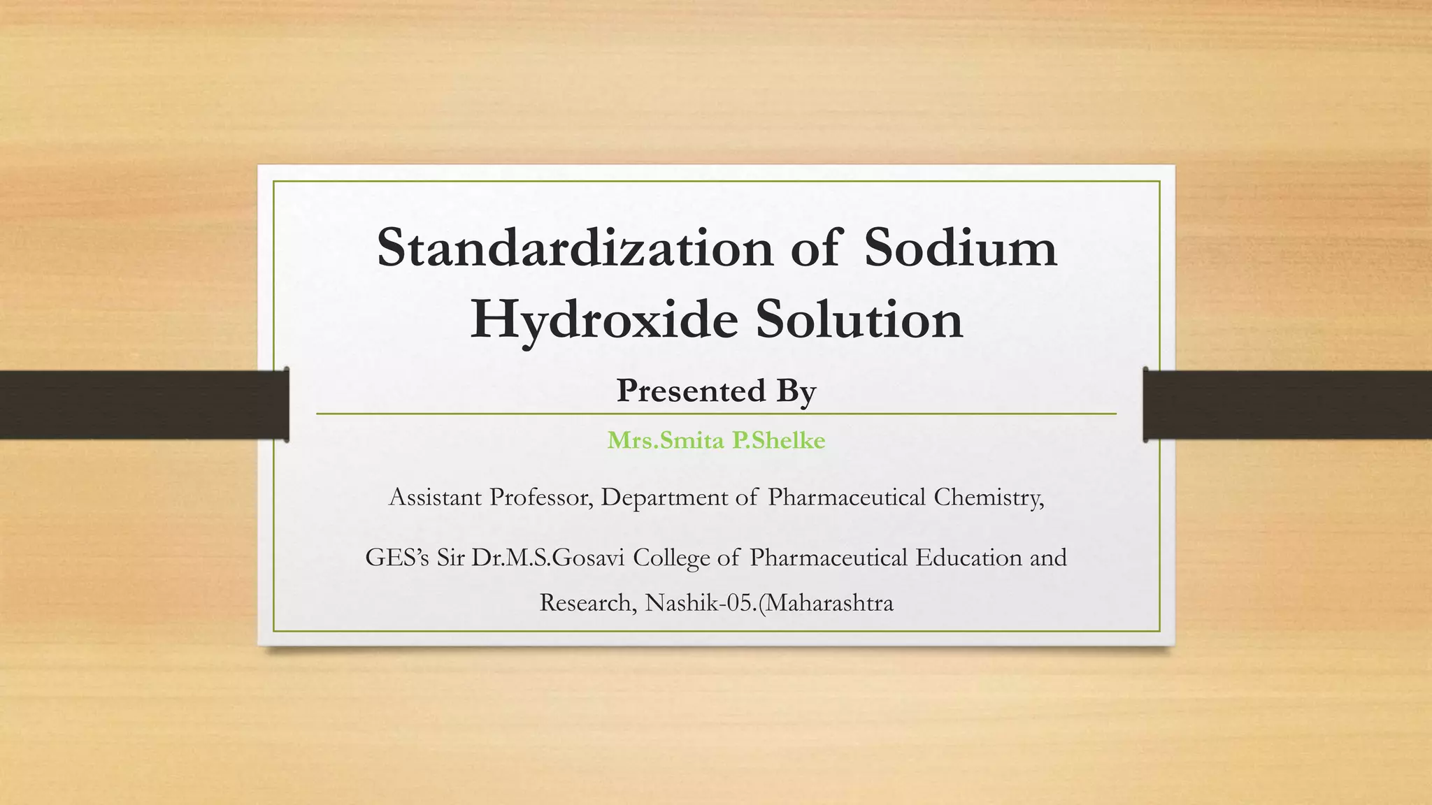 Sodium hydroxide preparation and standardization | PDF