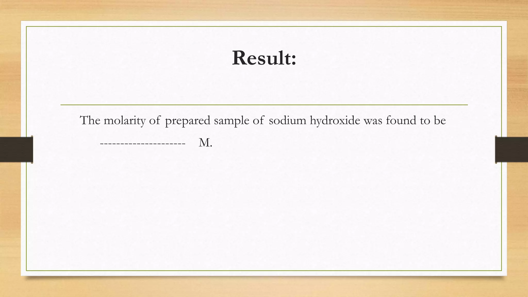 Sodium hydroxide preparation and standardization | PDF