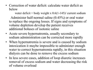 Sodium metabolism, hyponatraemia & hypernatraemia | PPT