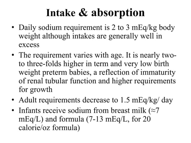Sodium metabolism, hyponatraemia & hypernatraemia | PPT