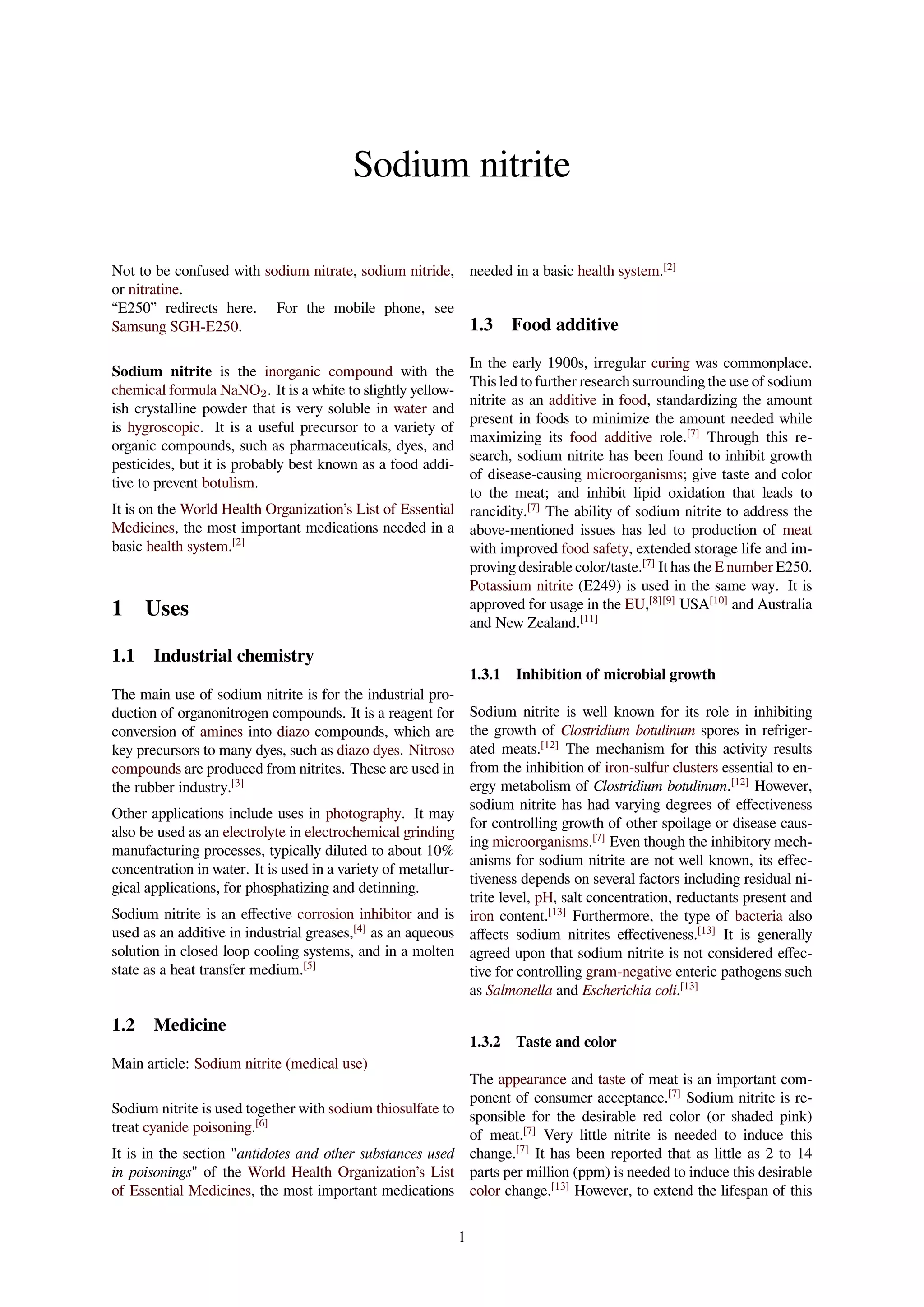 Sodium Nitrite | PDF