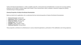 Sodium Perchlorate’s Role in PVC Heat Stabilisation | PPTX