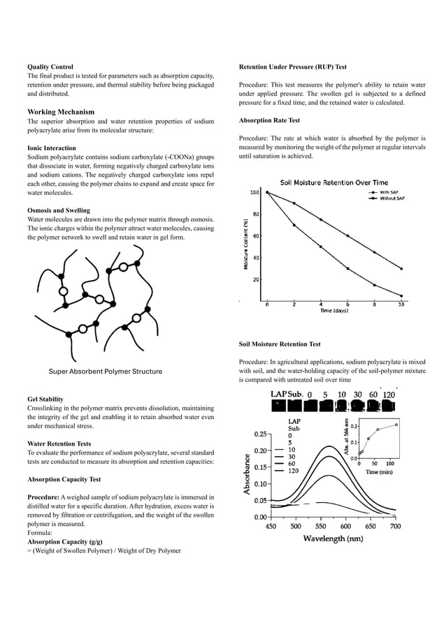 Sodium Polyacrylate (Super Absorbent Polymer) Overview | PDF