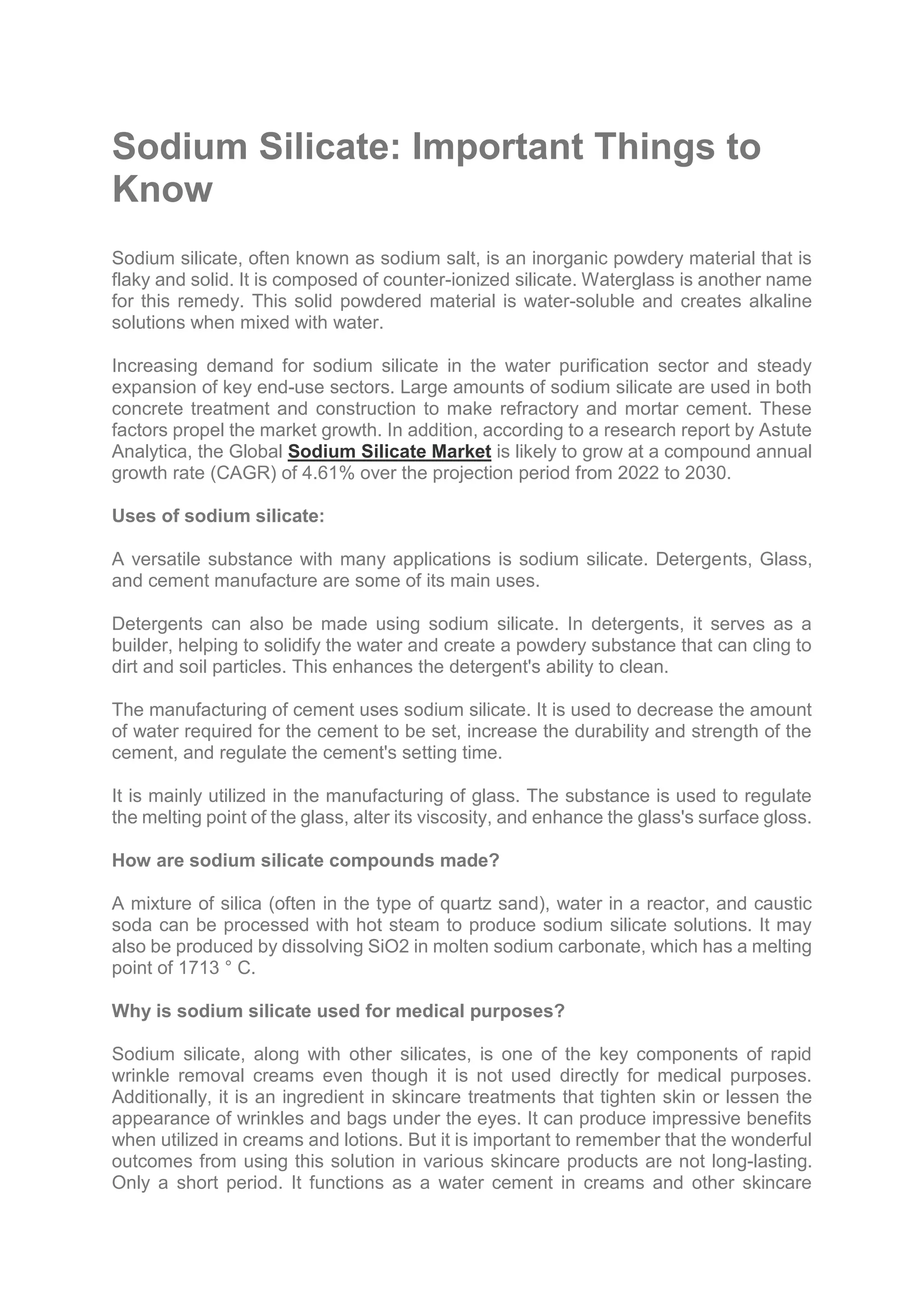 Sodium Silicate | DOCX