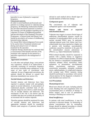 Sodium Valproate & Valproic Acid CR Tablets 500mg Taj Pharma SmPC | PDF