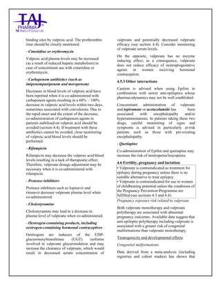 Sodium Valproate & Valproic Acid CR Tablets 500mg Taj Pharma SmPC | PDF