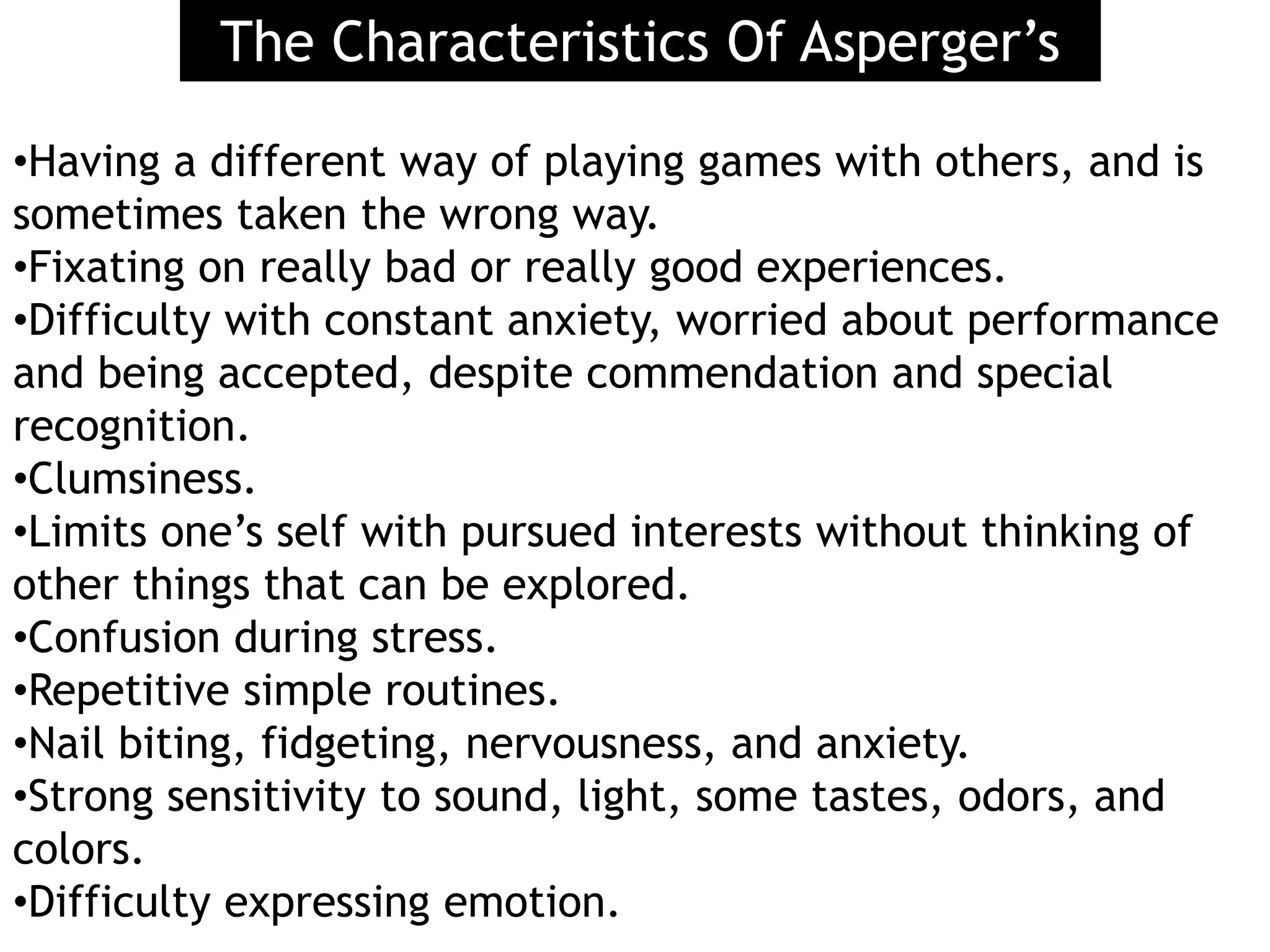 So, Do You Think You Have Asperger's Syndrome | PPTX