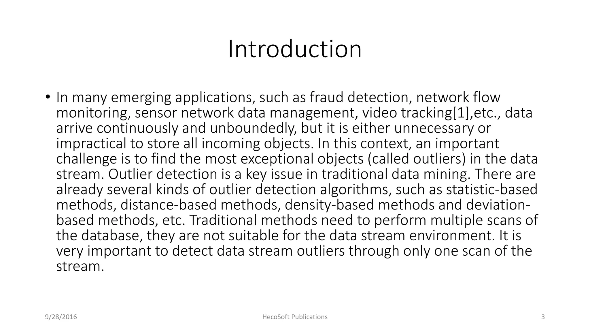 Data Stream Outlier Detection Algorithm | PPT Data Stream Outlier Detection Algorithm | PPT