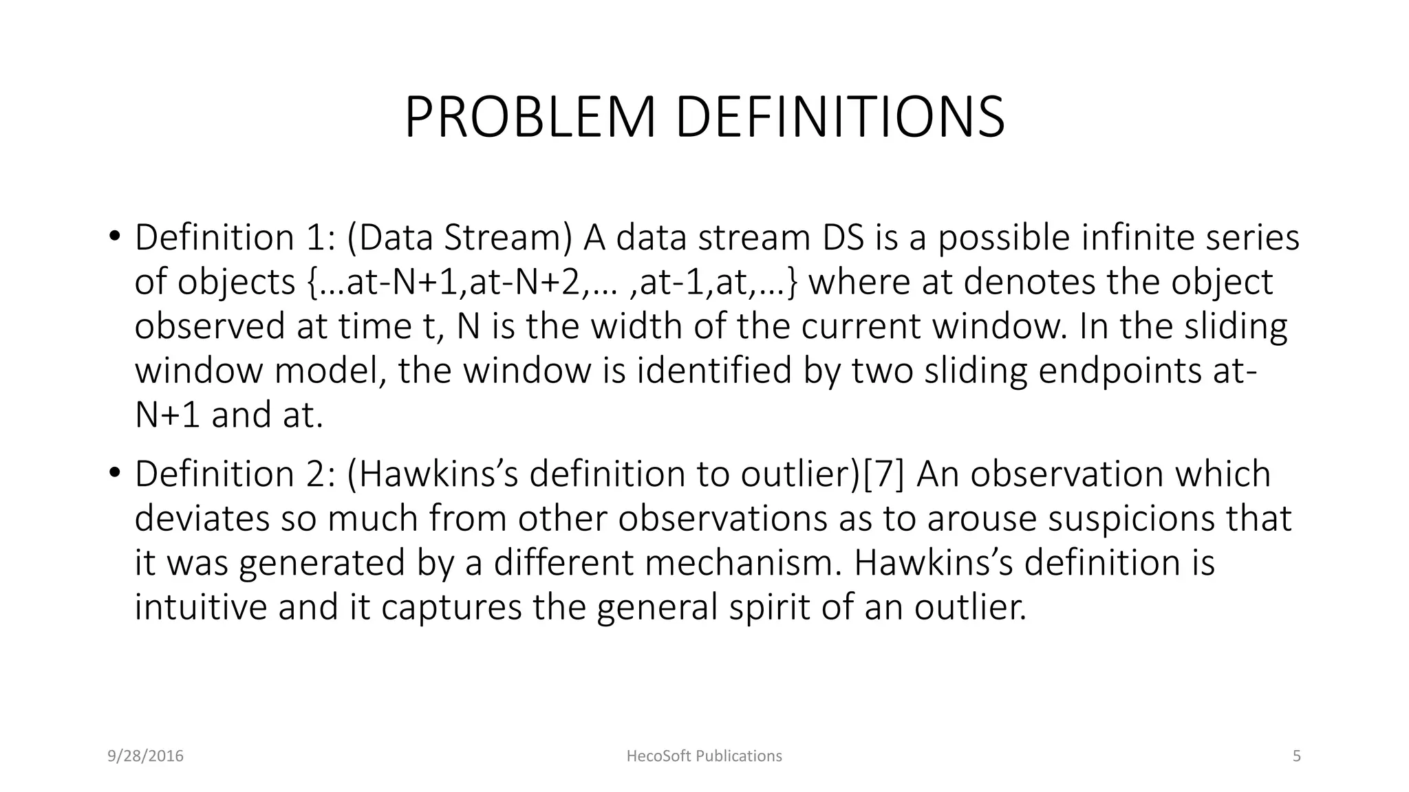 Data Stream Outlier Detection Algorithm | PPT Data Stream Outlier Detection Algorithm | PPT