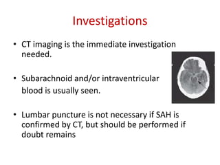 subarachnoid hemorrhage | PPT