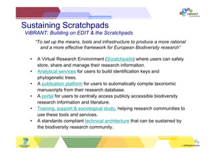 Swiss Orchid Foundation Scratchpads and ViBRANT overview | PPT