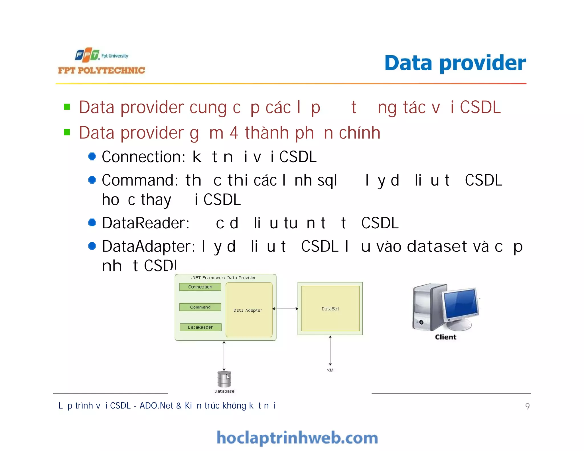 Bài 4: Lập trình với CSDL ADO.NET & Kiến trúc không kết nối & Lập trình giao diện - Lập trình ...