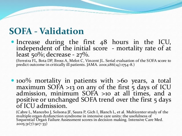 Sequential Organ Failure Assessment (SOFA) Score