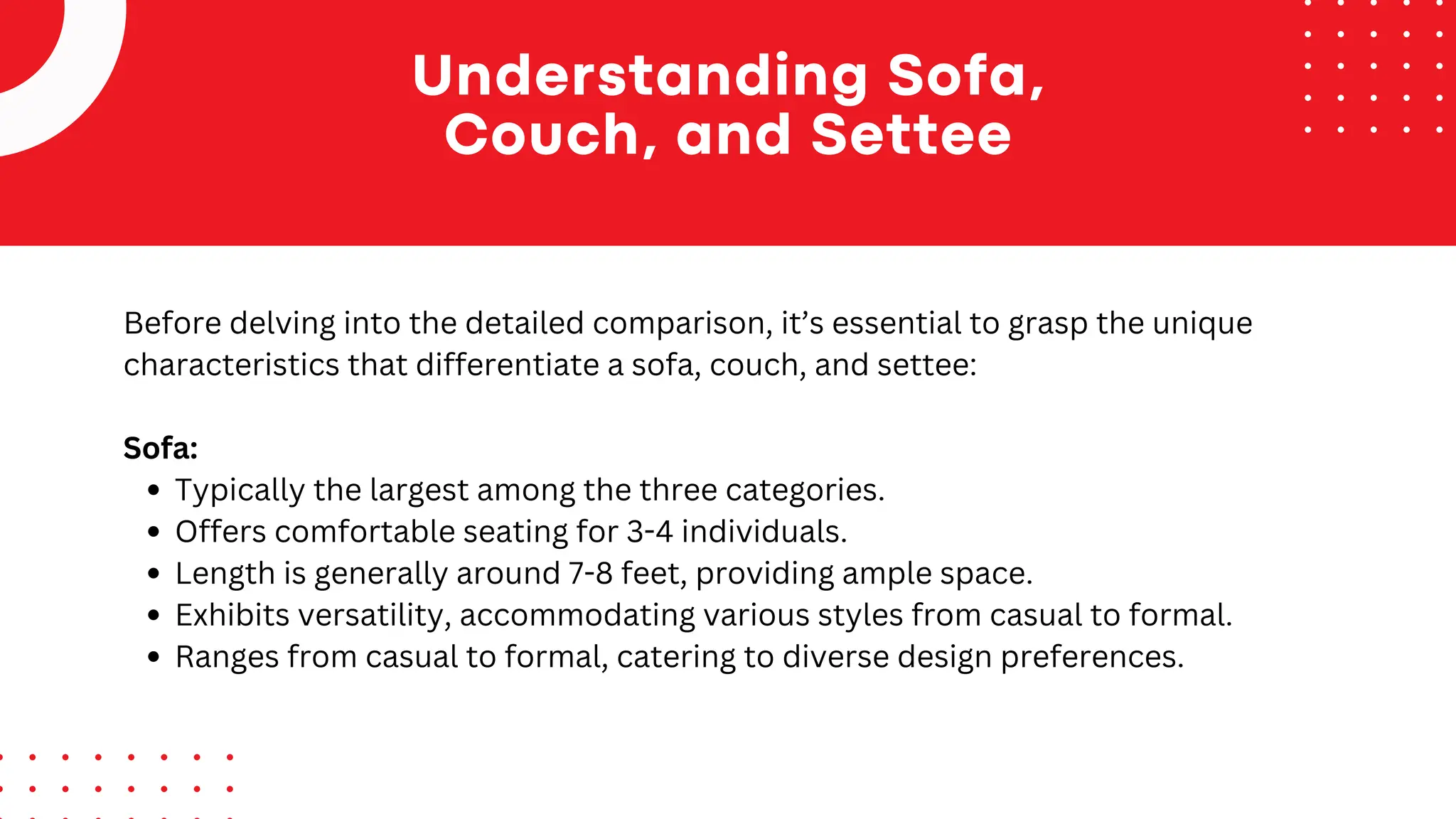Key Differences: Sofa vs. Couch vs. Settee | PPT