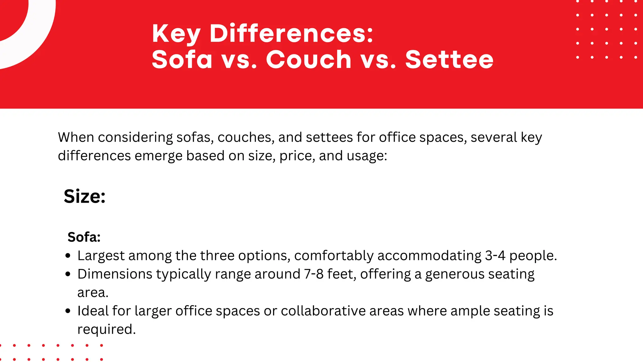 Key Differences: Sofa vs. Couch vs. Settee | PPT