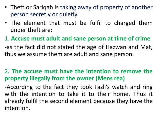 theft punishment HUDUD law | PPT