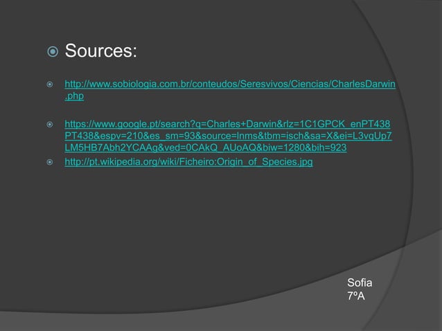 Charles Darwin, by Sofia | PPT