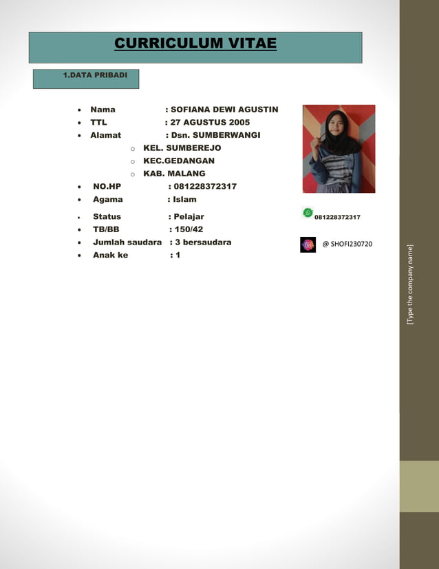 Sofiana dewi agustin xmm1-28- curiiculum vitae | PDF