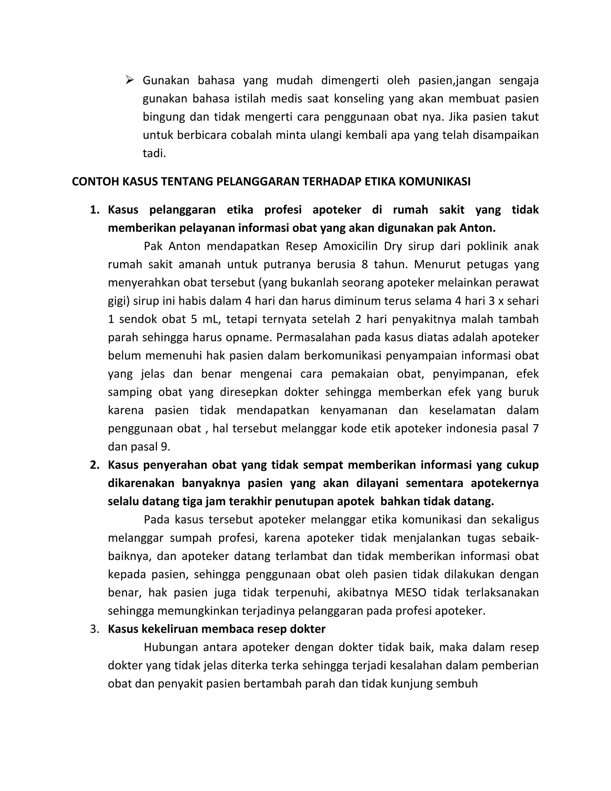 ETIKA KOMUNIKASI DALAM BIDANG KESEHATAN | PDF